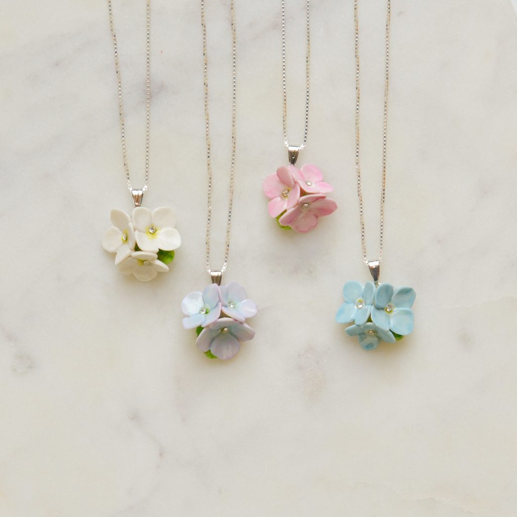 Hydrangea Pendant Necklace